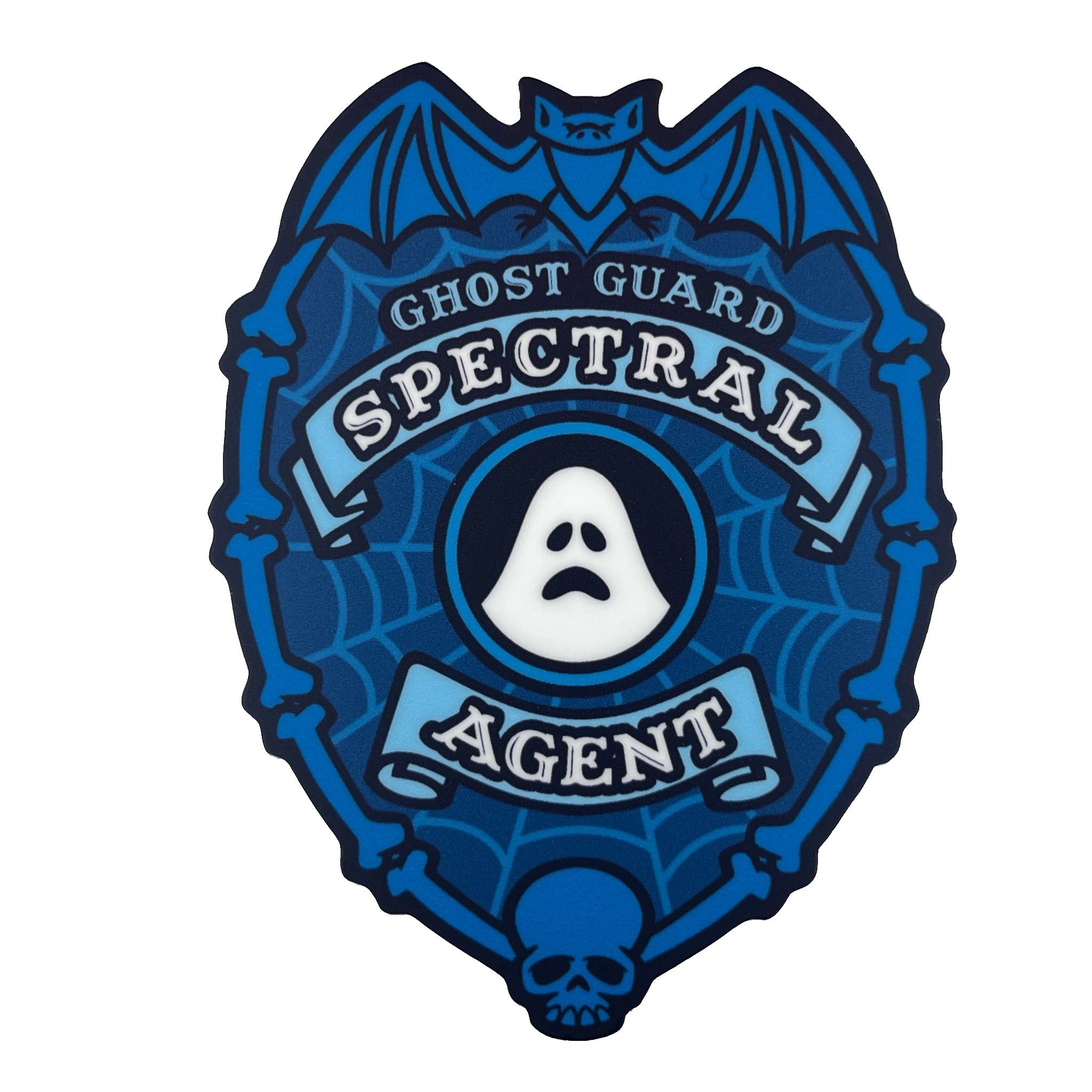 Spectral Agent police badge ghost sticker – Monsterologist