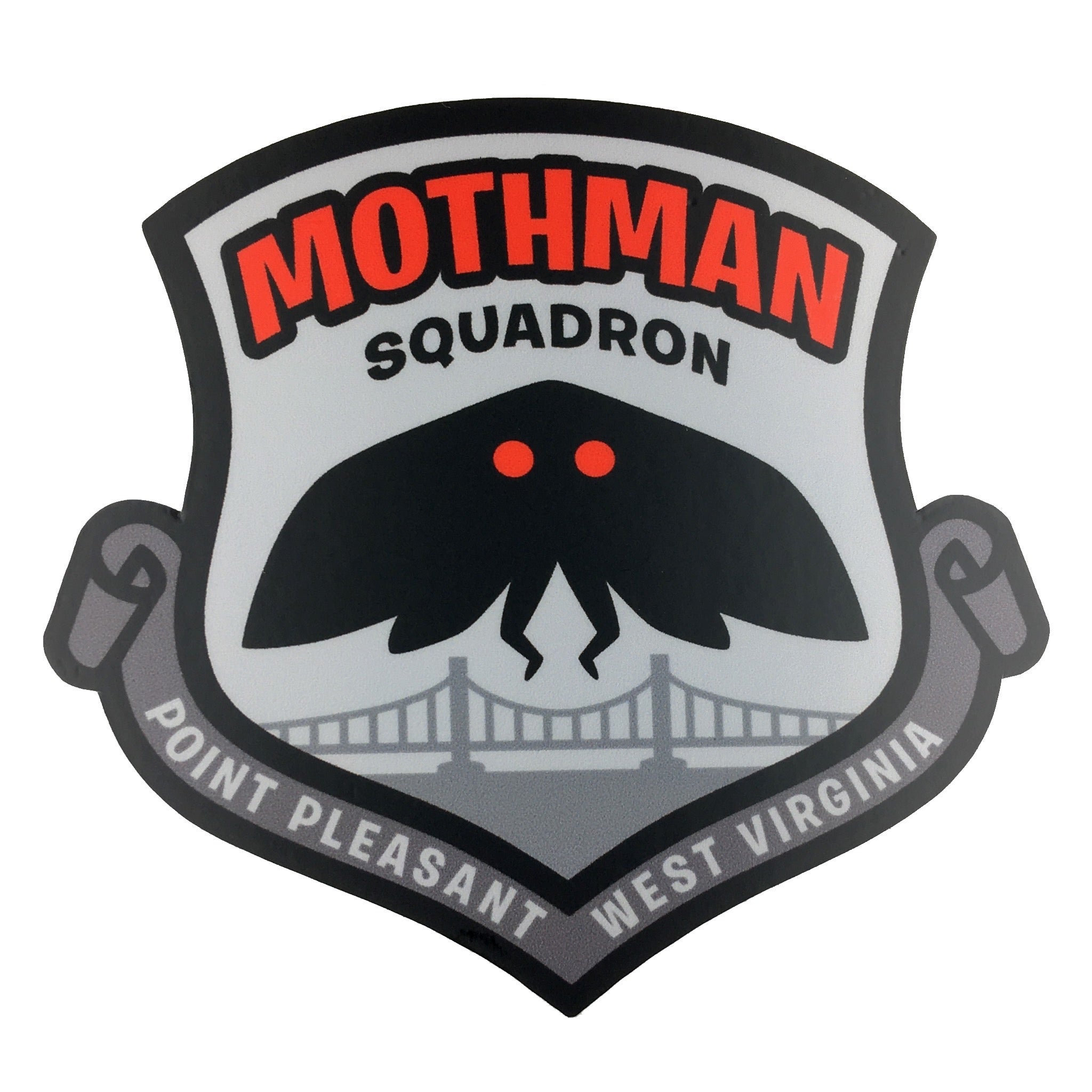 Mothman Squadron military insignia cryptozoology sticker – Monsterologist